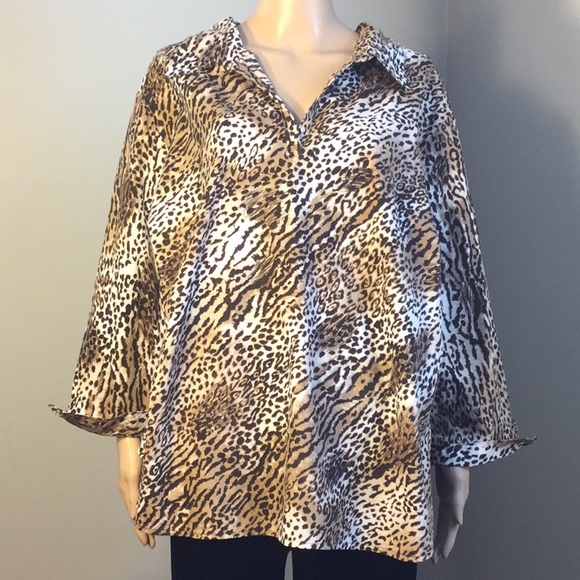 Cato | Tops | Cato Animalprint Plussize Longsleeve Top | Poshmark